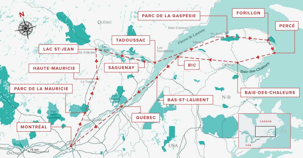 Quebec road trip : 7 to 25-days itinerary with map & ideas